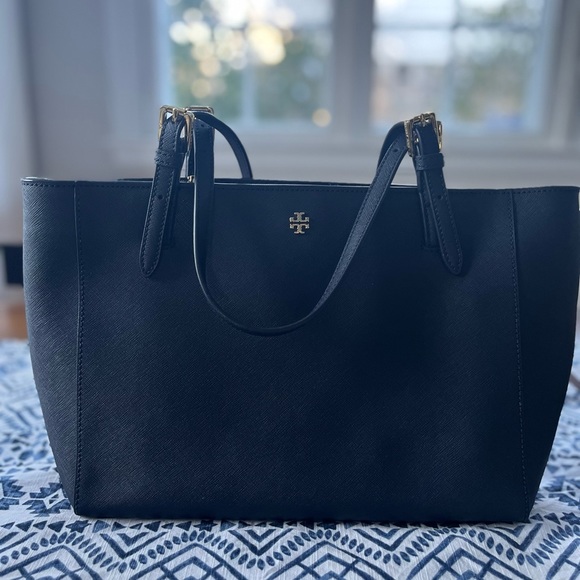 Tory Burch | Bags | Tory Burch Medium Tote In Navy Blue | Poshmark